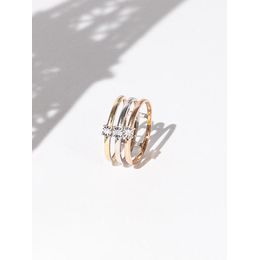 CARATELLI Gelb-/ Ros&eacute;-/ Wei&szlig;gold-Ring "Bario" mit Diamanten - 73% | Gr&ouml;&szlig;e 48 | Schmuck