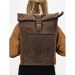 HIDE & STITCHES Leder-Rucksack "Idaho" in Braun - (B)36 x (H)41 x (T)13 cm - 61% | Damen-taschen