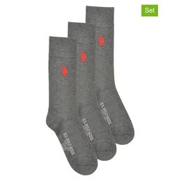 U.S. Polo Assn. 3er-Set: Socken in Grau - 40% | Gr&ouml;&szlig;e 39-42 | Herrensocken