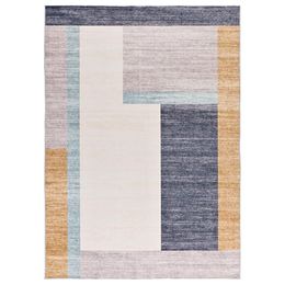 Atticgo Kurzflor-Teppich "Class" in Creme/ Blau/ Hellgrau - 52% | Gr&ouml;&szlig;e 160x230 cm |