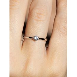 DIAMANTA Wei&szlig;gold-Ring "Solitaire Envo&ucirc;tant" mit Diamant - 58% | Gr&ouml;&szlig;e 55 | Schmuck