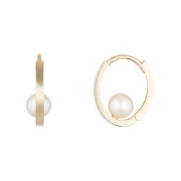 L instant d Or Gold-Creolen "Cerceau" mit Perlen - 72% | Schmuck