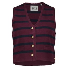 Scotch & Soda Scotch & Soda Strickweste in Bordeaux/ Dunkelblau - 58% | Gr&ouml;&szlig;e XS | Damenjacken