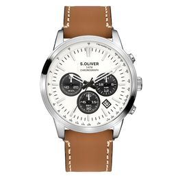 s.Oliver Analog Watch male Brown size One Size