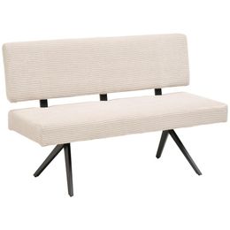 Mid.you Sitzbank, Beige, Metall, Textil, 3-Sitzer, 140x90x62 cm, Esszimmer, B&auml;nke, Sitzb&auml;nke