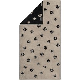 Cawoe Handtuch We love dogs, Schwarz, Beige, Textil, Animalprint, 50x100 cm, Textiles Vertrauen - Oeko-Tex&reg;, Made in Germany, Oeko-Tex&reg; Standard 100, saugf&auml;hig, Aufh&auml;ngeschlaufe, strapazierf&auml;hig, durchgef&auml;rbt, Badtextilien, Handt&uuml;cher