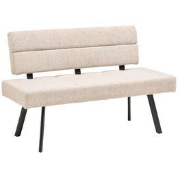 Mid.you Sitzbank, Beige, Metall, Textil, 3-Sitzer, 140x88x62 cm, Esszimmer, B&auml;nke, Sitzb&auml;nke