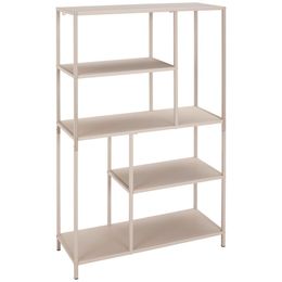 Xora Regal, Greige, Metall, 5 F&auml;cher, 76x116x30 cm, Wohnzimmer, Regale, B&uuml;cherregale