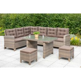 Merxx Gartenlounge-Set &raquo;Salerno&laquo; Schenkel beidseitig montierbar grau Obermaterial: 100% Polyester. F&uuml;llung: 100% Polyurethan