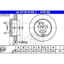ATE Bremsensatz-Vorderachse SG00000CWE Bremsensatz, Scheibenbremse vorne hinten rechts links bel&uuml;ftet 320mm f&uuml;r MAZDA EHY4-33-28Z EH14-33-25XA EH14-33