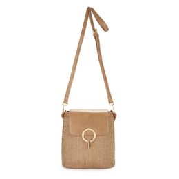 Lascana Damen Lascana Umh&auml;ngetasche &raquo;Schultertasche&laquo; Strandtasche, Tragetasche, Korbtasche, Bast-Optik VEGAN grau