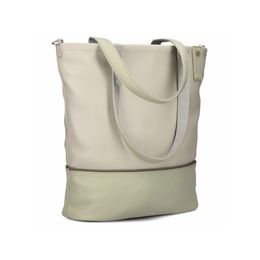 Zwei Schultertasche "J145" in Beige/ Gr&uuml;n - (B)37 x (H)36 x (T)15 cm | Gr.: onesize