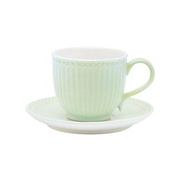 GreenGate Tasse mit Untertasse ALICE PALE GREEN Gr&uuml;n | Gr.: onesize