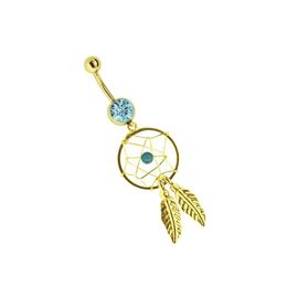 Adeli&aacute;s Piercing Bauchnabelpiercing in hellblau | Gr.: onesize