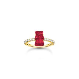 Thomas Sabo Ring Mit Goldb&auml;r Blau Rot in gold, rot, wei&szlig; | Gr.: 58