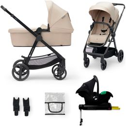 Kombi-Kinderwagen Kinderkraft "NEWLY 4IN1 MINK PRO", Kinder, beige, Stahl, Kinderwagen