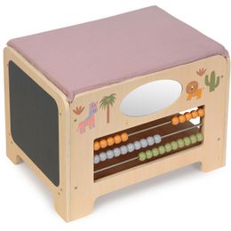 Spielcenter Musterkind "Motorik-Center Abelia, Safari", beige (natur, rosa), Motorikspielzeug, BabyB:42cm H:32cm T:32cm, Holz, aus Holz, B:42cm H:32cm T:32cm