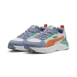 Sneaker Puma "X-Ray 3 Sneakers Jugendliche", Damen, Gr. 38, feather gray melon glow sky vibrant gr&uuml;n orange, Obermaterial: Synthetik, Textil. Futter: Textil. Innensohle: Textil. Laufsohle: Synthetik, Gummi, Schuhe Sneaker