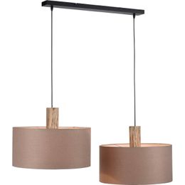 JUST LIGHT Pendelleuchte "LINEN", beige (natur), 2, 1 Stk., Leuchten, ExklusiveE27, Pendelleuchte