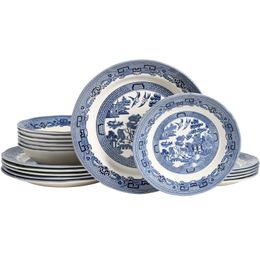 Teller-Set Creatable "China Town, Teller Set 18-tlg", blau, 18 Stk., Steingut, Geschirr-Sets, Fern&ouml;stliche Kultur