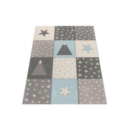 KADIMA DESIGN Kinderteppich Patchwork in Blau | Gr.: 120 x 170 cm