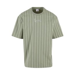 T-Shirt Karl Kani "Karl Kani Small Signature Essential Pinstripe Tee", Damen, Gr. M, gr&uuml;n, 100% Baumwolle, gestreift, normal, Rundhals, Shirts T-Shirt