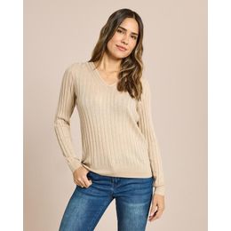 Langarm Pullover mit Metallic Garn