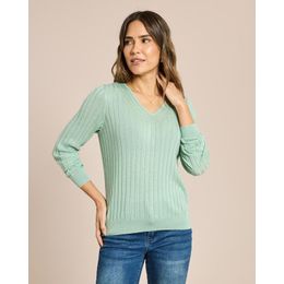Langarm Pullover mit Metallic Garn