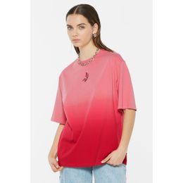 Rundhalsshirt Harlem Soul, Damen, Gr. M, blau (glory), Single Jersey, Material: 100% Baumwolle, bedruckt, oversize normal, Rundhals, eingesetzt gerader Abschluss, Shirts Rundhalsshirt, mit Farbverlauf