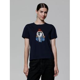 wat? Apparel T-Shirt Pinguin in Dunkelblau | Gr.: 42