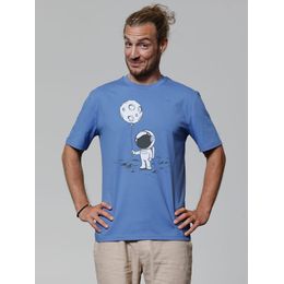wat? Apparel T-Shirt Kleiner Astronaut mit Luftballon in Bright Blue | Gr.: 58