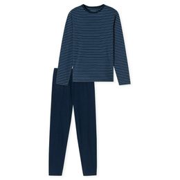 Schiesser Pyjama Schlafanzug lang - Casual Essentials in Admiral | Gr.: 110