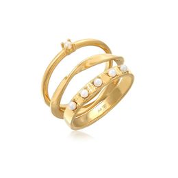 Elli Ring 925 Sterling Silber Ring Set in Gold | Gr.: 56