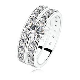 Elli Ring 925 Sterling Silber Ring Set in Wei&szlig; | Gr.: 56