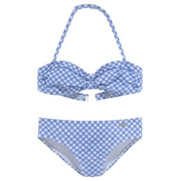 Buffalo Bandeau-Bikini in hellblau-wei&szlig; | Gr.: 122/128