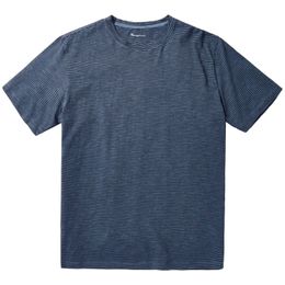 Knowledge Cotton Apparel Herren-T-Shirt geringelt S Blau