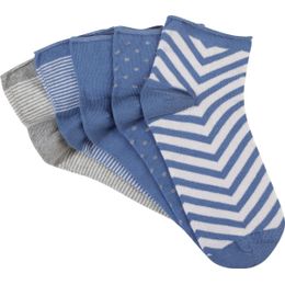 w&auml;schepur Damen Damen-Sneakersocken mittelblau-gemustert, Gr&ouml;&szlig;e 39-42