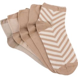 w&auml;schepur Damen Damen-Sneakersocken camel-gemustert, Gr&ouml;&szlig;e 35-38