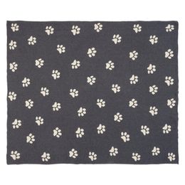 pawberry Baumwolldecke grau/beige 80 x 100 cm