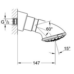 Grohe Relexa Kopfbrause, 5 Strahlarten, 27062000,
