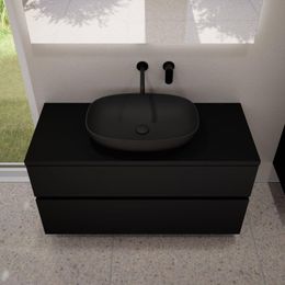 evineo ineo5 evo Unterschrank B: 120 cm mit 2 Ausz&uuml;gen, ineo3 Waschtisch B: 60 cm schwarz matt,, BE0959BM+BE0965BM+BE0929BM,