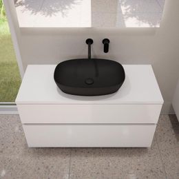 evineo ineo5 evo Unterschrank B: 120 cm mit 2 Ausz&uuml;gen, ineo3 Waschtisch B: 60 cm schwarz matt,, BE0959WH+BE0965WH+BE0929BM,
