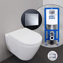 Duravit D-Neo Komplett-SET Wand-WC mit neeos Vorwandelement,, 2577092000+16601CR#SET,