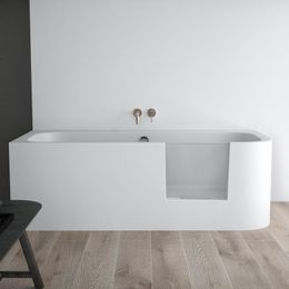 Tellkamp Salida Raumspar-Badewanne mit Duschzone und Verkleidung, 0100-044-00-AUF/CRWM,