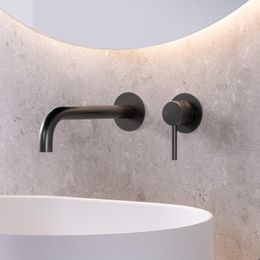 Mariner Logica Wand-Waschtischarmatur Ausladung 250 mm, f&uuml;r smart Grundk&ouml;rper, LOG1111-GR+BOT0258-GR,
