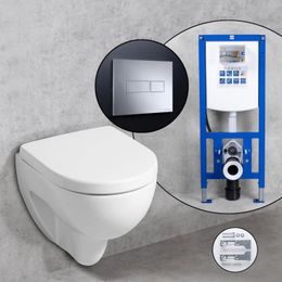 Geberit Renova Plan Compact Komplett-SET Wand-WC mit neeos Vorwandelement,, 203245600+16601CR#SET,