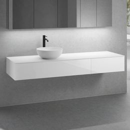 neoro n50 M&ouml;belanlage B: 180 cm mit 2 Ausz&uuml;gen, Waschtisch &Oslash; 40 cm wei&szlig; matt,, BN0064WM+BN0414WH+BN0411WH+BN0409WH,