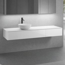 neoro n50 M&ouml;belanlage B: 180 cm mit 2 Ausz&uuml;gen, Waschtisch &Oslash; 45 cm wei&szlig; matt,, BN0106WM+BN0414WH+BN0411WH+BN0409WM,