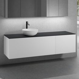 neoro n50 M&ouml;belanlage B: 180 cm mit 2 Ausz&uuml;gen, Waschtisch &Oslash; 40 cm wei&szlig; matt,, BN0064WM+BN0434WM+BN0431WM+BN0409BM,