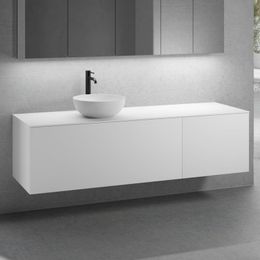 neoro n50 M&ouml;belanlage B: 180 cm mit 2 Ausz&uuml;gen, Waschtisch &Oslash; 40 cm wei&szlig; matt,, BN0064WM+BN0434WM+BN0431WM+BN0409WM,